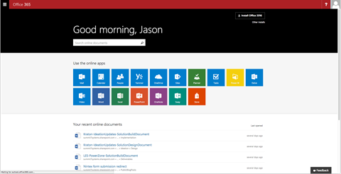 Finding Your Office 365 Home Page
